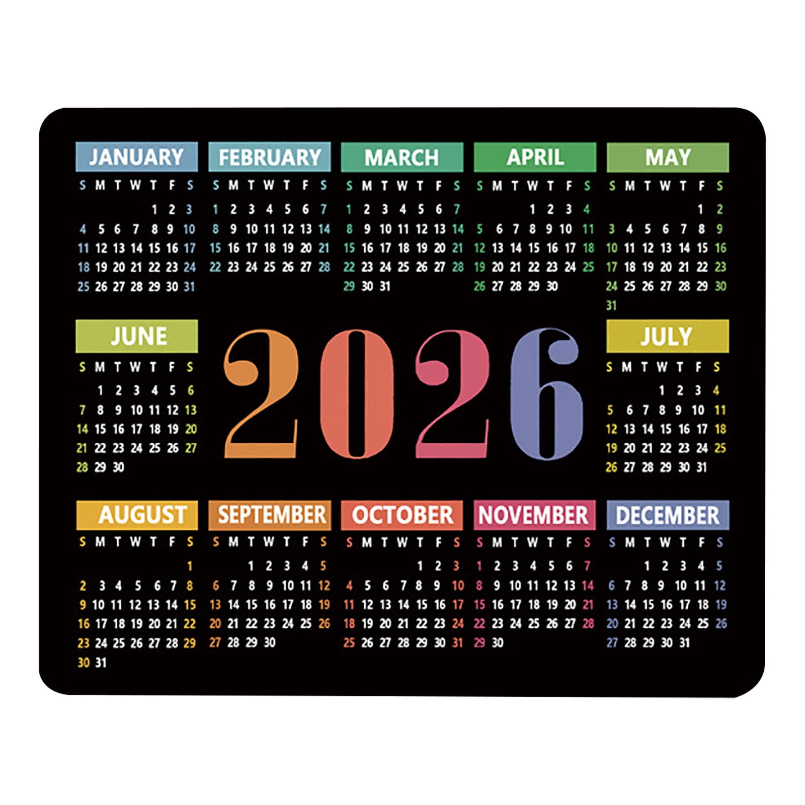 D Horse Year 2026 Calendar Mouse Pad, Zodiac Themed Desk Mat With Non ...