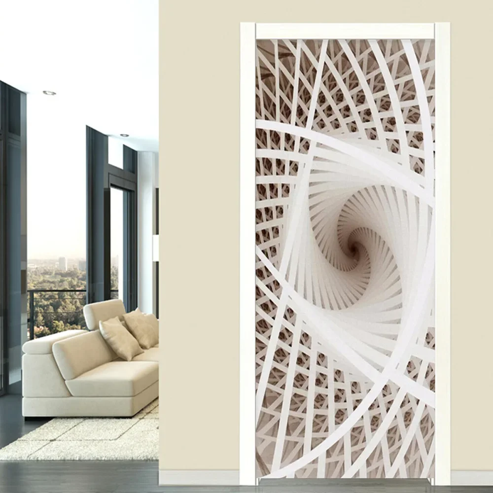 D Hycomb Door Stickers Solid Geometry Mural Decal Modern Space Art ...