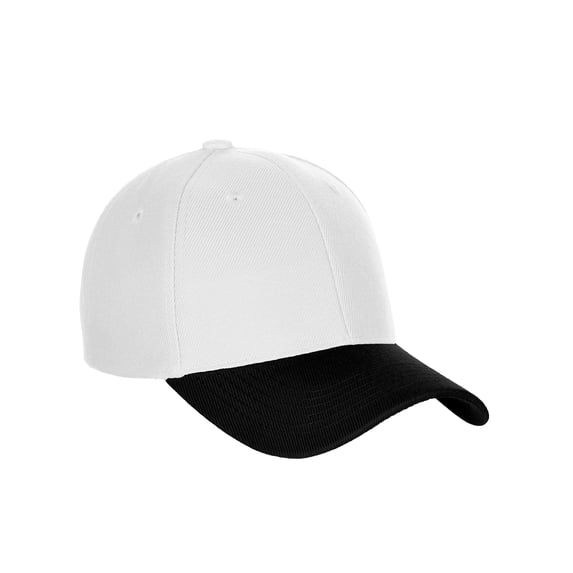 D&I Basic Baseball Cap Adjustable Closure Curved Visor Hat-2 Tone White ...