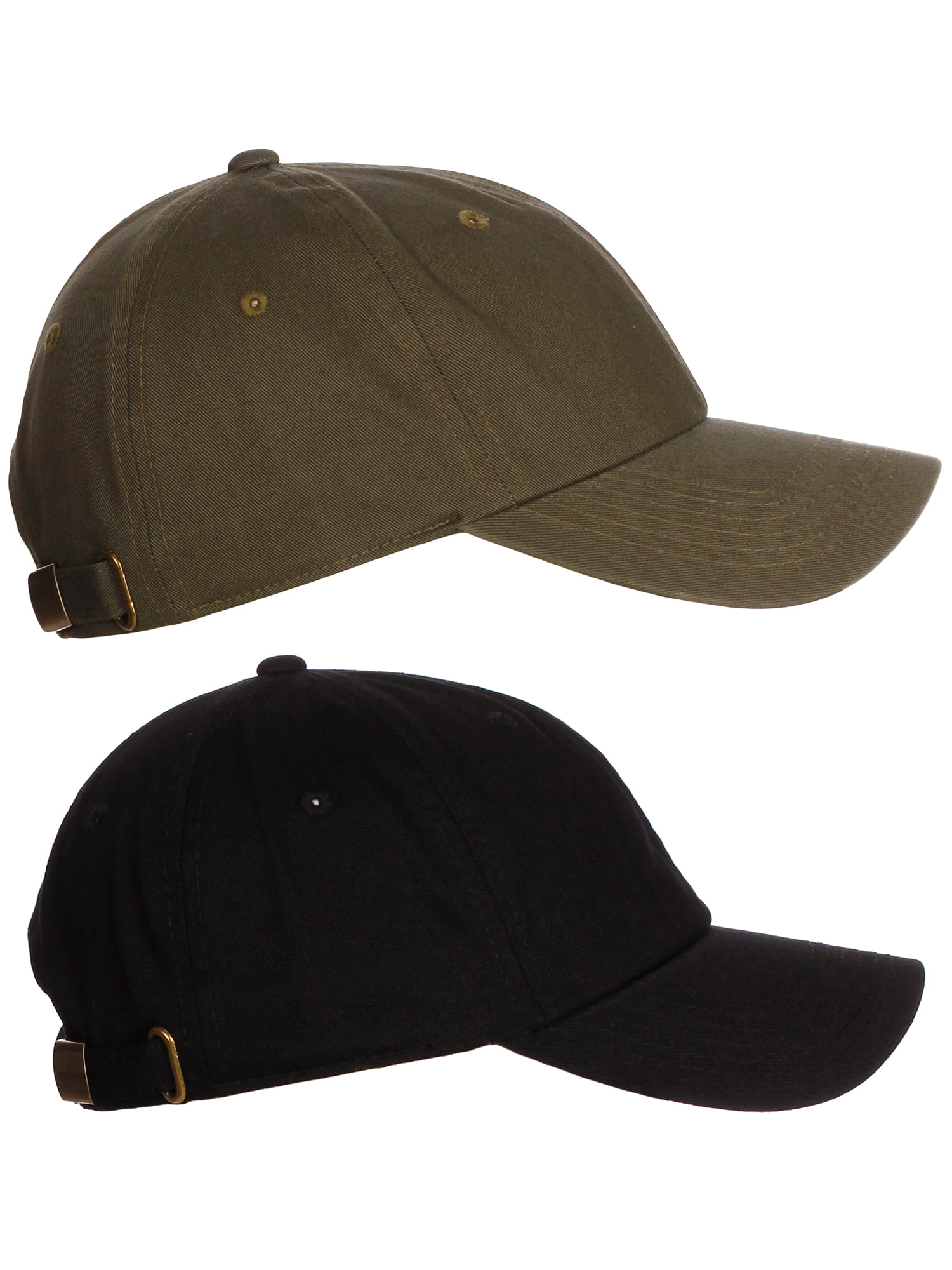 D&I Plain Dad Hat 100% Cotton Unstructured Hat Unisex Strap Cap - 2Pk ...