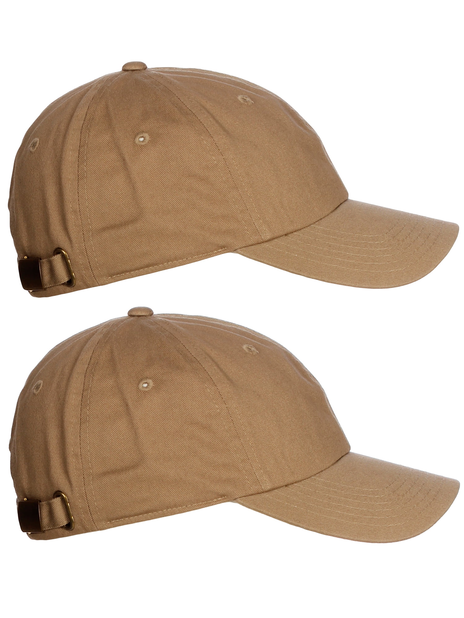 D&I Plain Dad Hat 100% Cotton Unstructured Hat Unisex Strap Cap - 2Pk ...