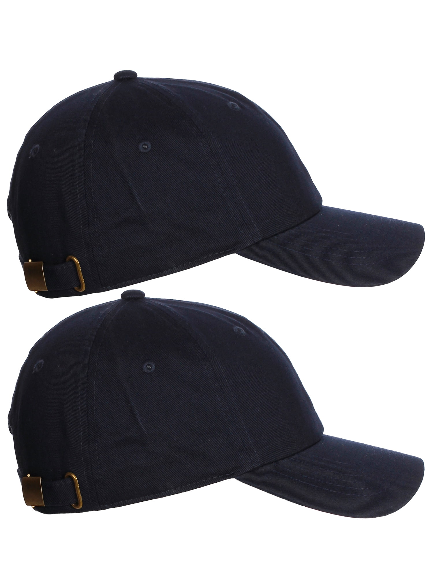 D&I Plain Dad Hat 100% Cotton Unstructured Hat Unisex Strap Cap - 2Pk ...