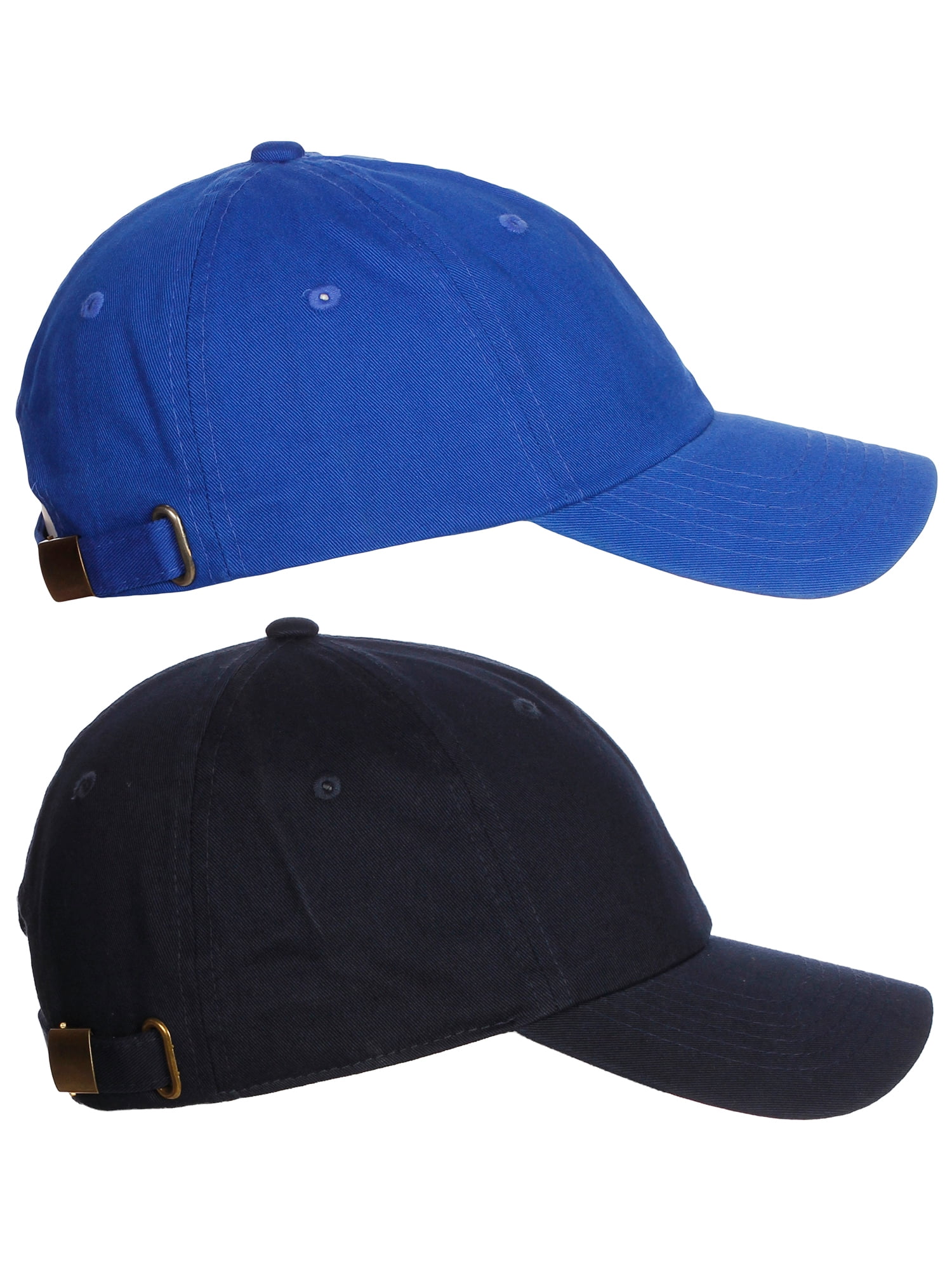 D&I Plain Dad Hat 100% Cotton Unstructured Hat Unisex Strap Cap - 2Pk ...
