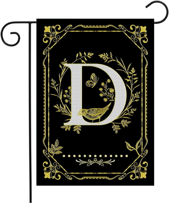 D Initial Garden Flag Monogram Letter D Garden Flag Letter Flags for ...