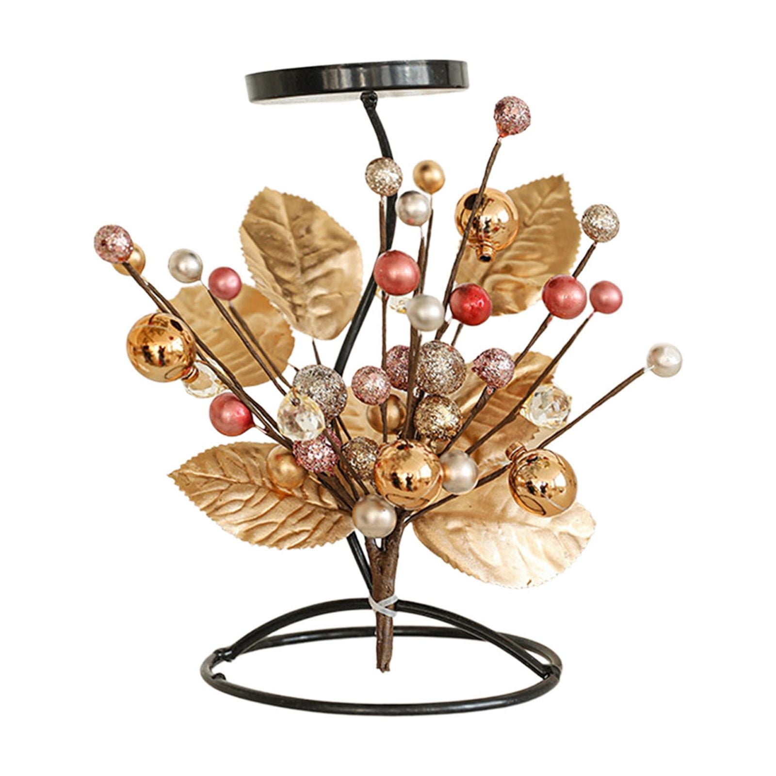 D Iron Christmas Candlestick With Fruit And Leaf Ornaments Branch ...