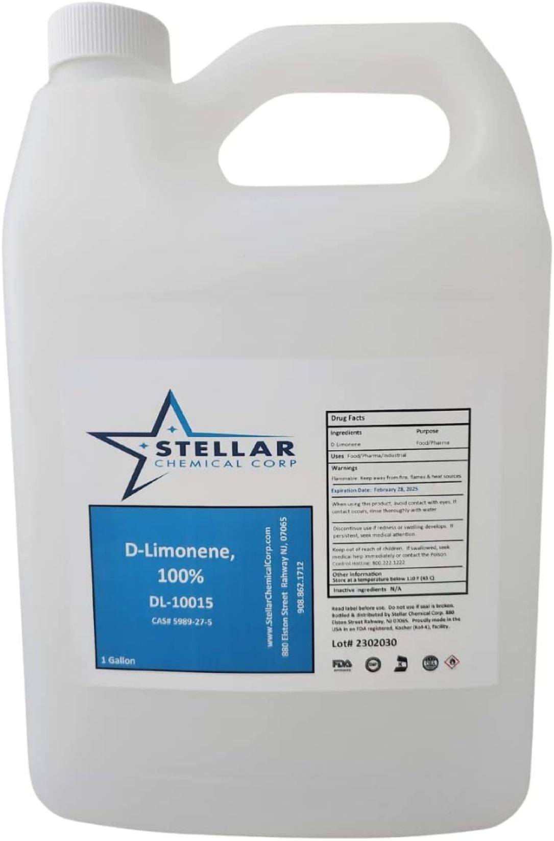 D-Limonene 100%~ 1 Gallon Bottle – 128 FL Oz USP Food Grade- Kosher ...