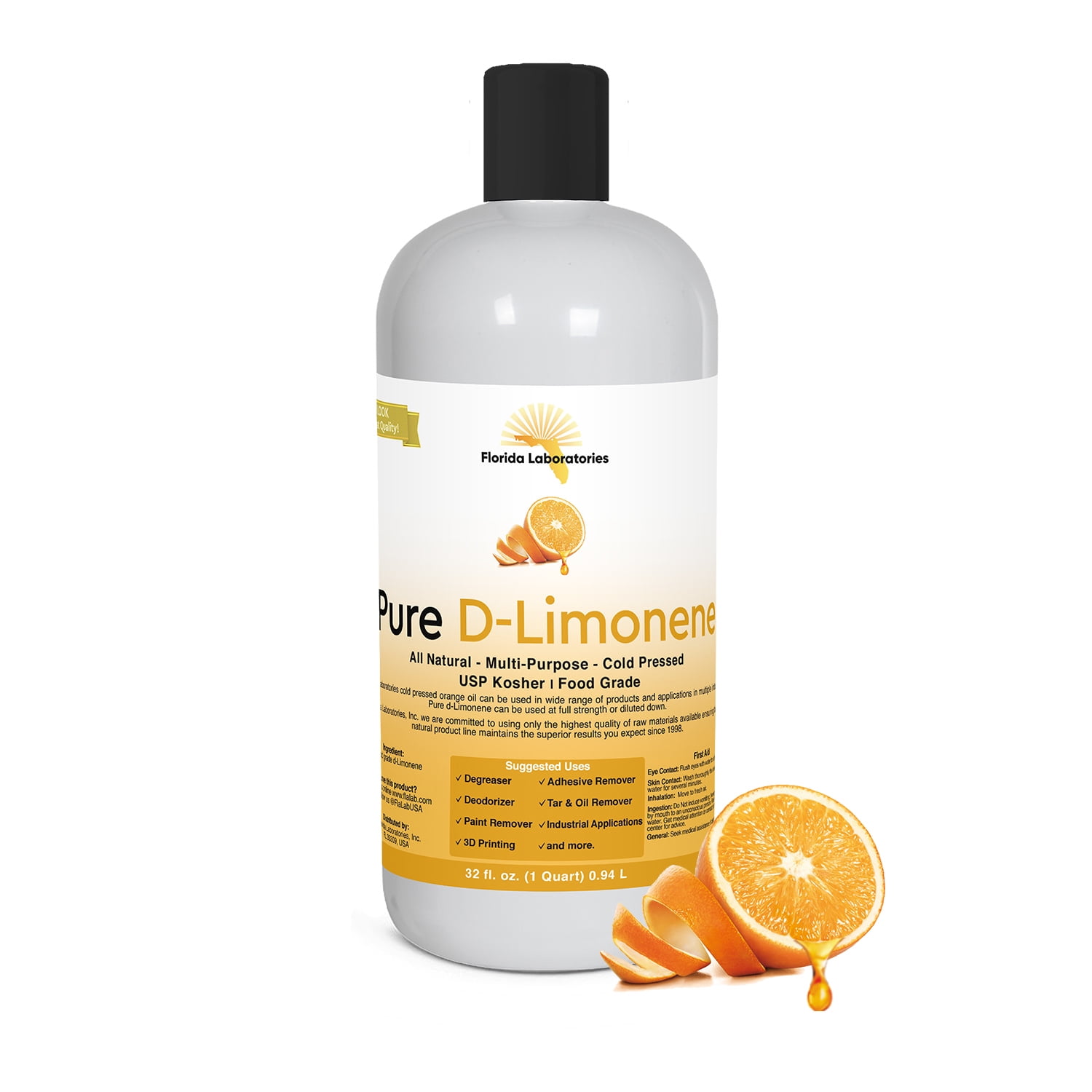 D-Limonene 100% Food Grade Citrus 32oz Cold Pressed Orange Oil Natural ...