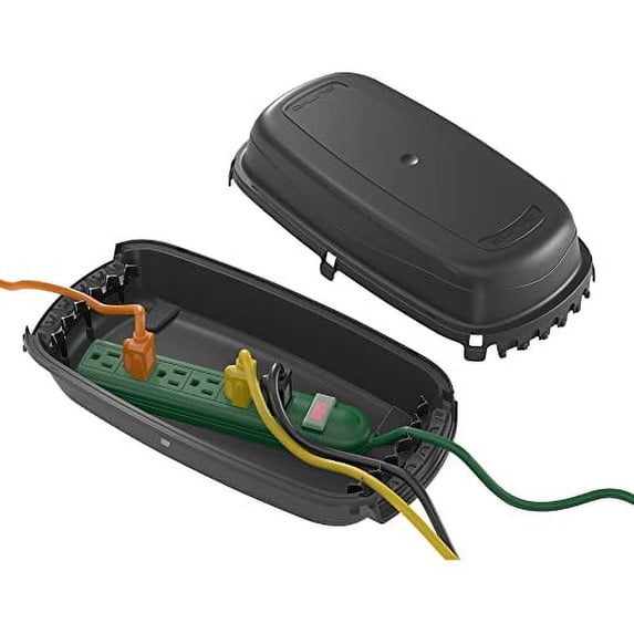 D-Line, Outdoor Weatherproof Electrical Cable Box, IP54 Rated, Black ...