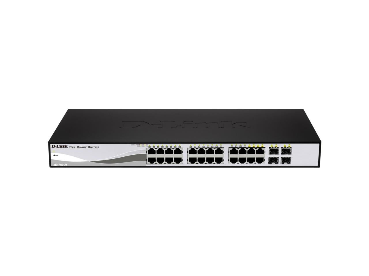 D-Link 28-Port Web Smart Gigabit Ethernet PoE Switch (DGS-1210-28P ...