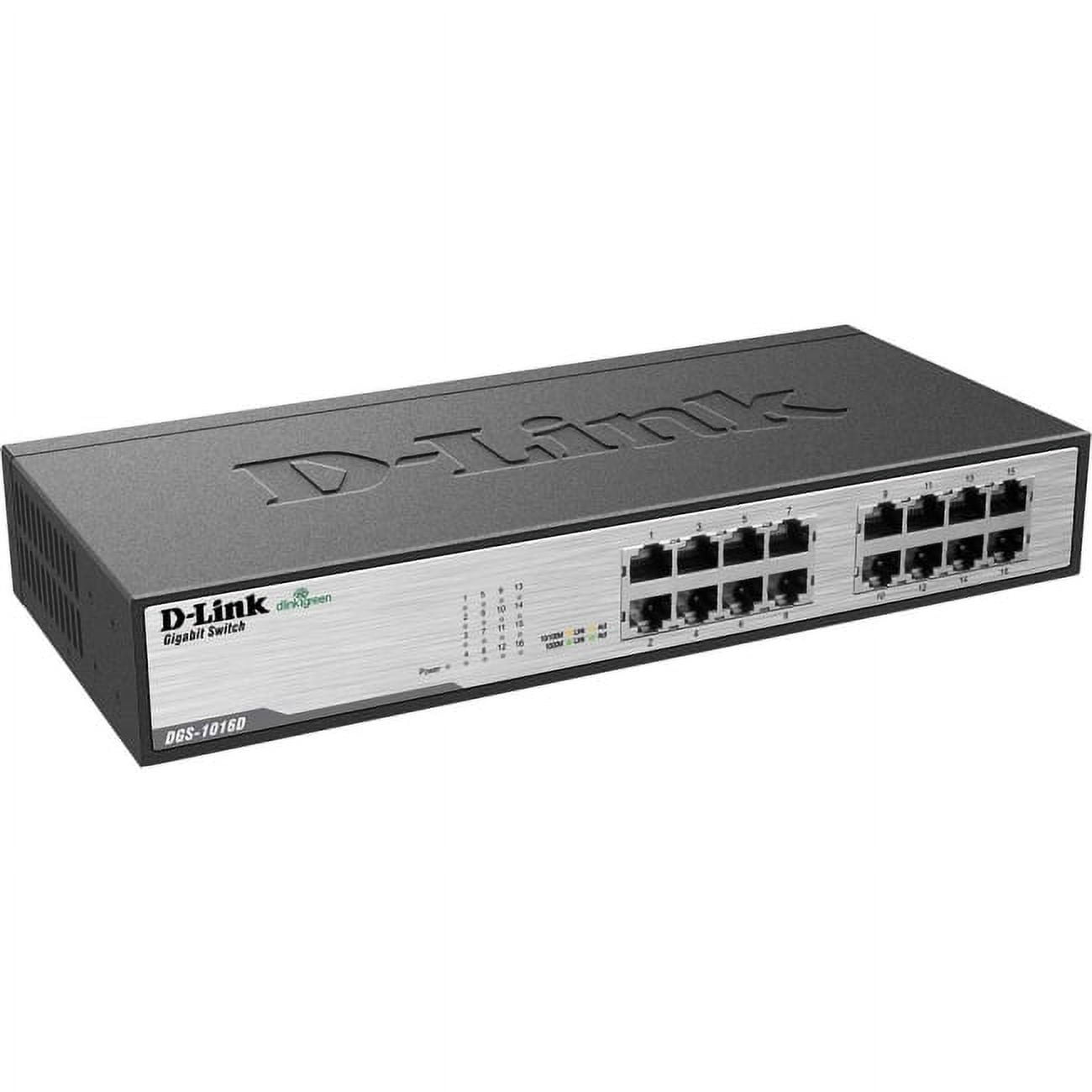D-Link DGS-1016D 16-Port Gigabit Unmanaged Metal Desktop or Rackmount ...