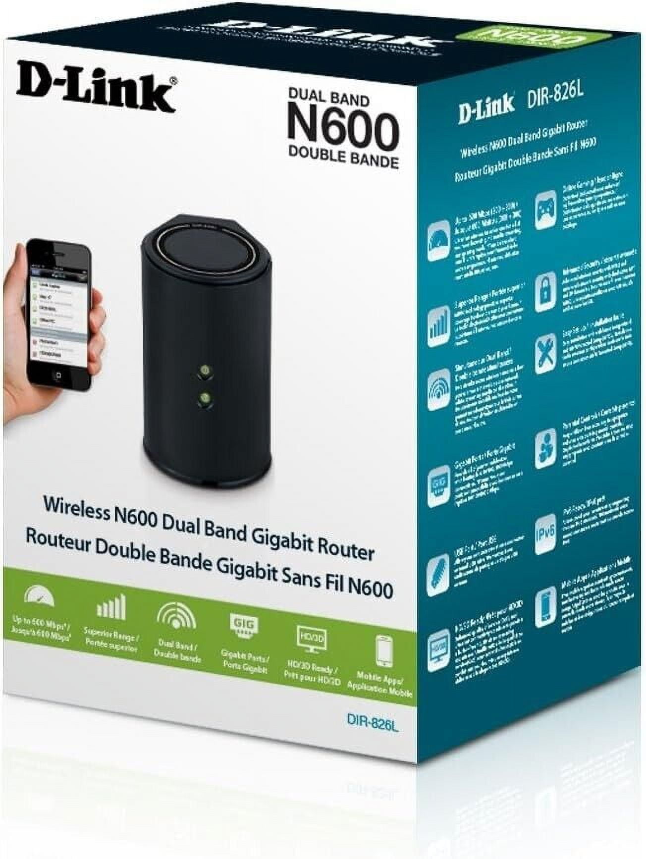 D-Link DIR-826L 4-Port N600 600 Mbps Dual-Band Gigabit Wireless N ...