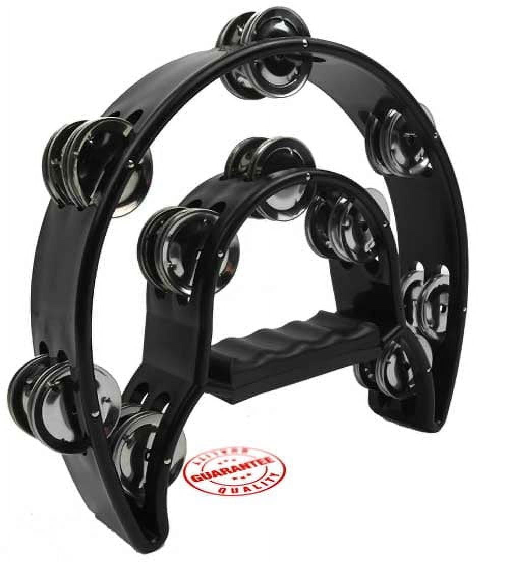 D'Luca 9 Inches Double Cutaway Half Moon Tambourine Black - Walmart.com