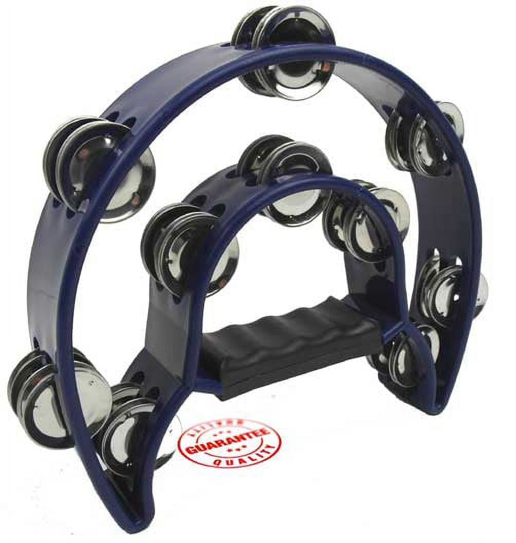 D'Luca 9 Inches Double Cutaway Half Moon Tambourine Blue - Walmart.com