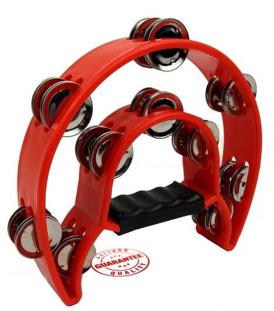 D'Luca 9 Inches Double Cutaway Half Moon Tambourine Red - Walmart.com