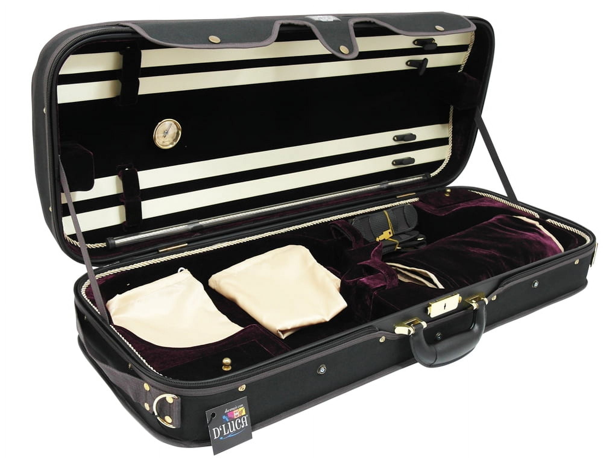 D'Luca Double Violin Case Black-Burgandy - Walmart.com