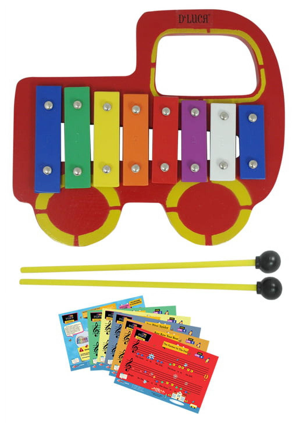 D'Luca Kids Red Truck Baby 8 Note Xylophone Glockenspiel with Music ...