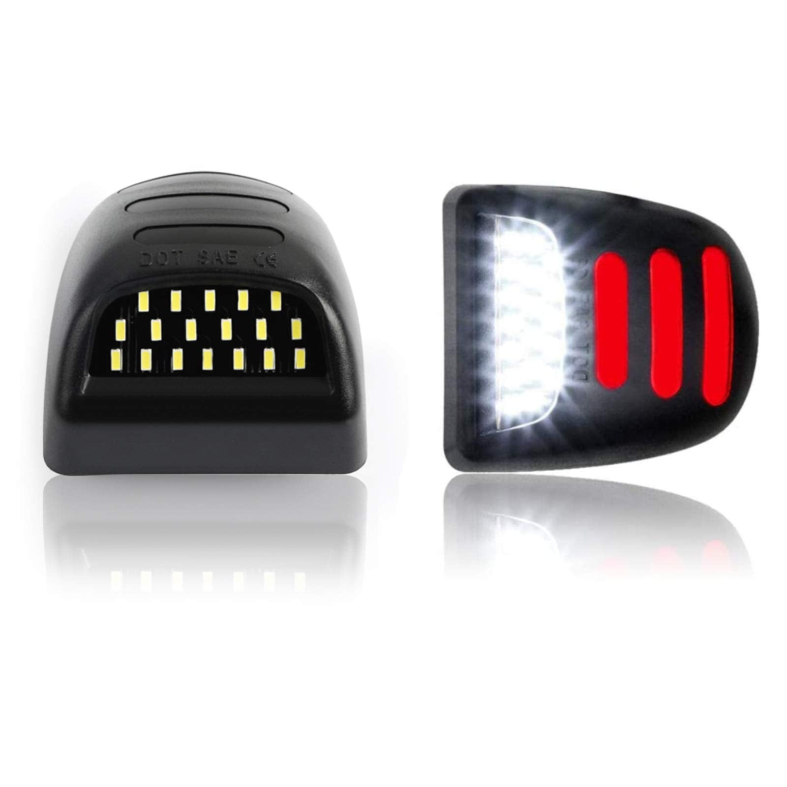 D-Lumina LED License Plate Lights Tag Lamp Assembly w/Red OLED Neon ...