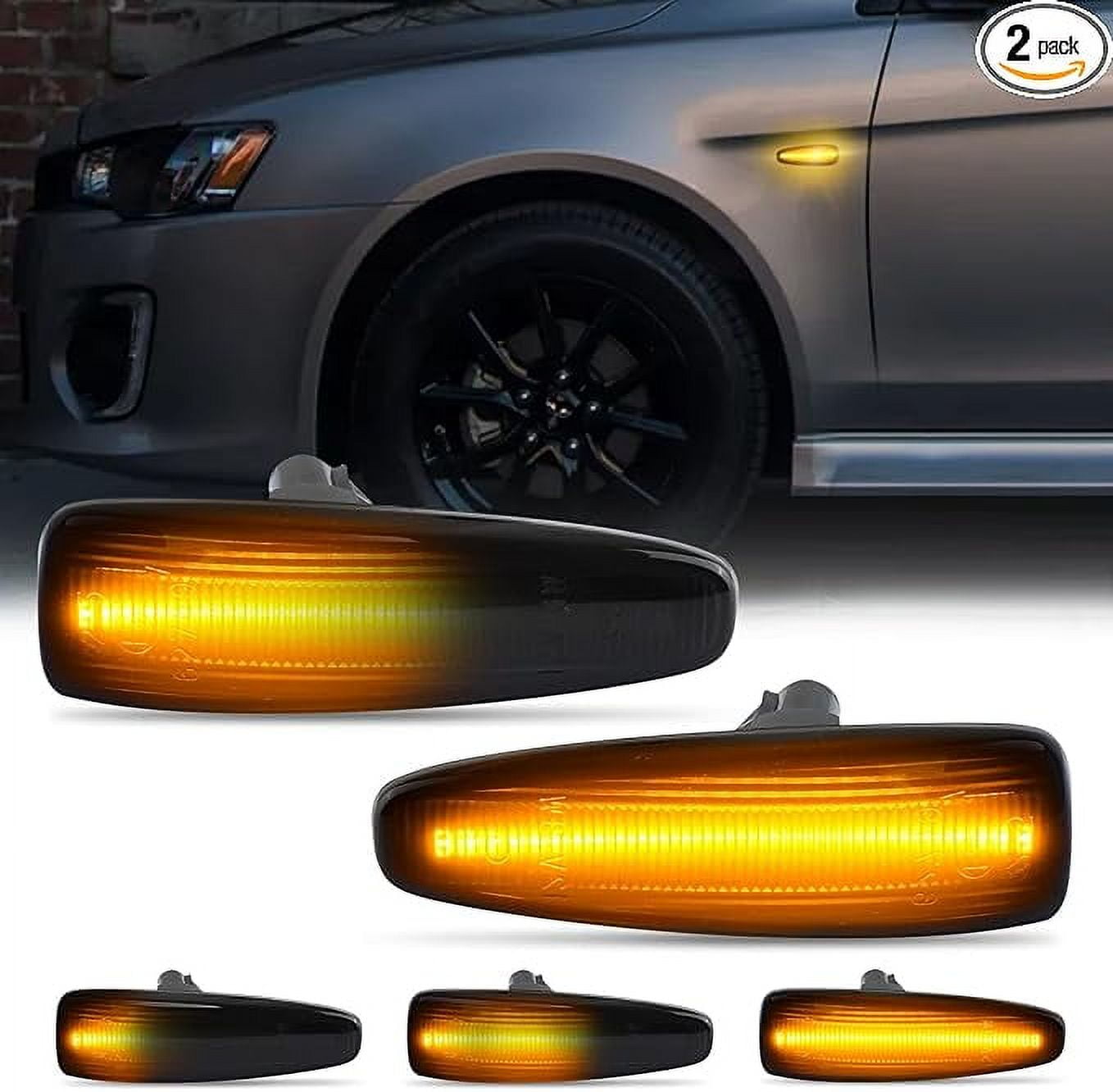 D-Lumina LED Side Marker Light Assembly Smoked Lens Sequential Blink ...
