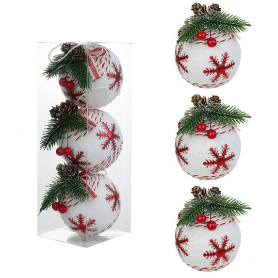 D Macaron Color Foam Christmas Balls With Needles Pinecones Tree ...