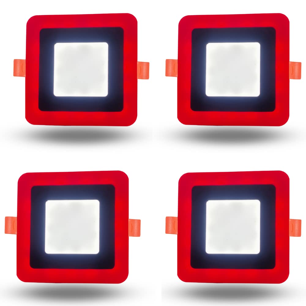 D'Mak Square Shape Double Colour Led Pop Ceiling Light ,White and Red ...