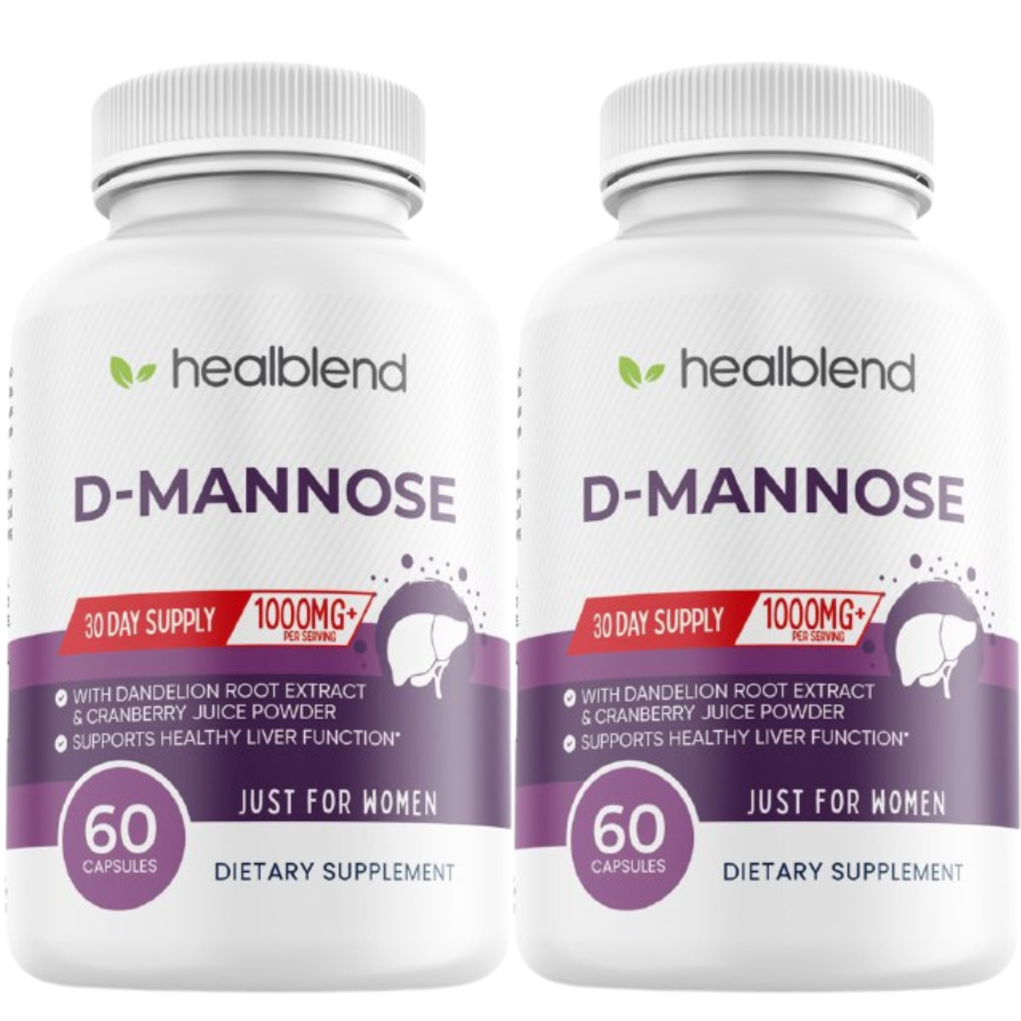 D-Mannose 1000mg Capsules with Cranberry for Urinary Tract Health 2 ...