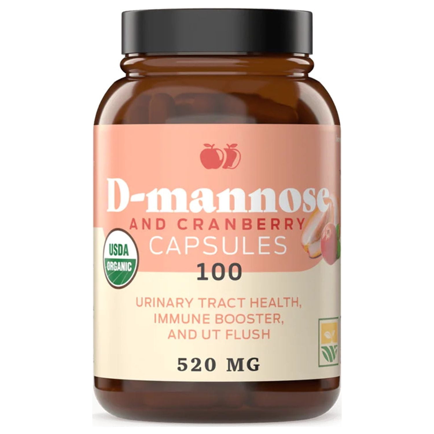 D-Mannose & Cranberry Capsules - 100 Capsules, 1040mg per serving for ...