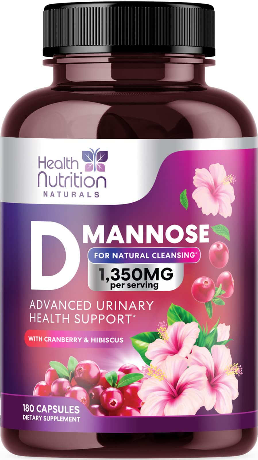 D-Mannose & Cranberry Extract 1350mg, Fast-Acting to Support Natural ...