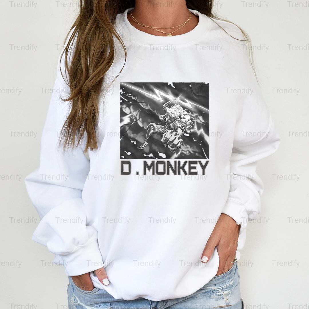 D Monkey Black Minimalist Monogram Modern Aesthetic Graphic Unisex ...