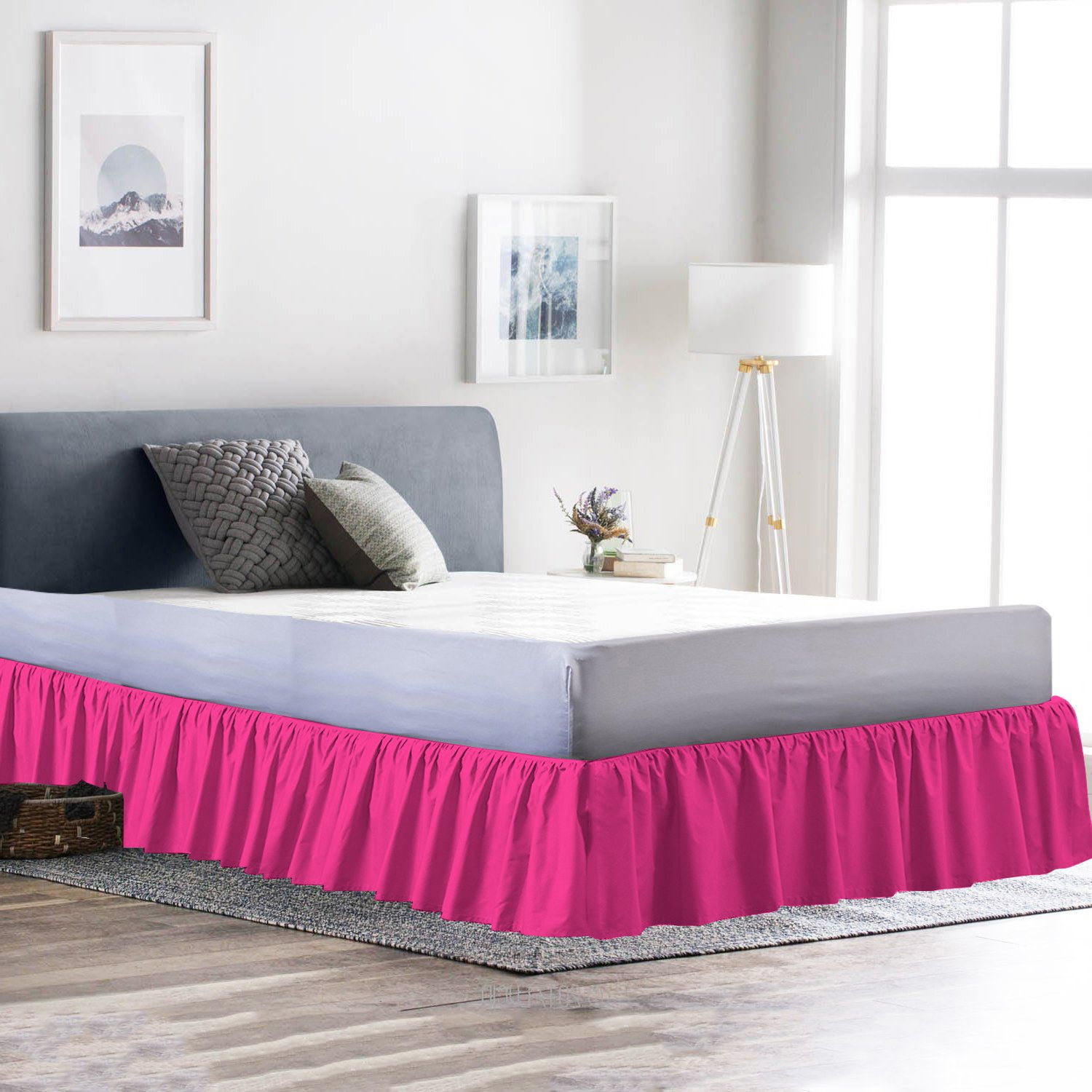 D.N.G. BEDDINGS 1 Piece Dust Ruffle Bed Skirt, 15 Inch Deep Pocket, 800 ...