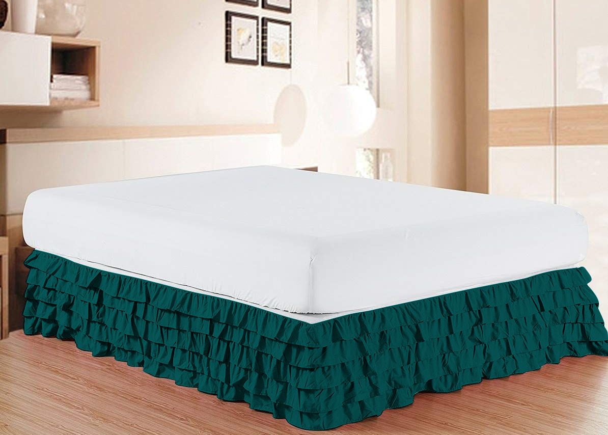D.N.G. BEDDINGS 1 Piece Multi Ruffle Bed Skirt, 12 Inch Deep Pocket ...
