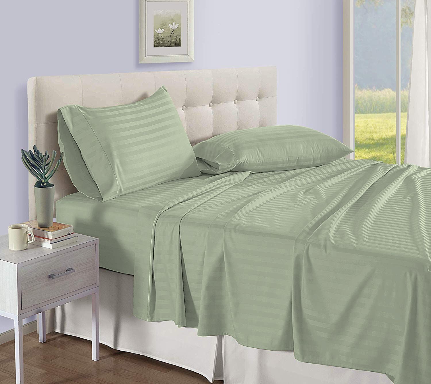 D.N.G. BEDDINGS Luxury 4 Piece Sheet Set with 12 Inch Deep Pocket 800 ...