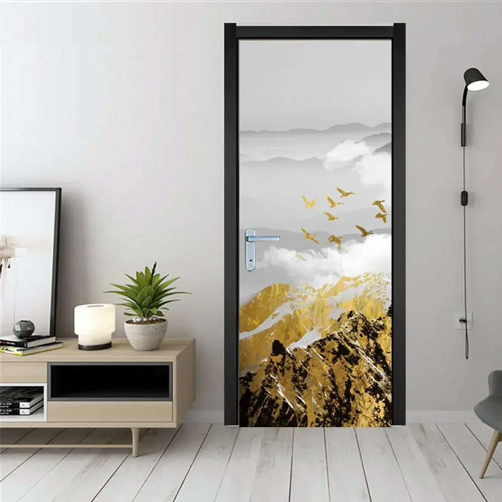 D Natural Landscape Door Stickers Sunrise Scenery Mural Decal Ocean ...