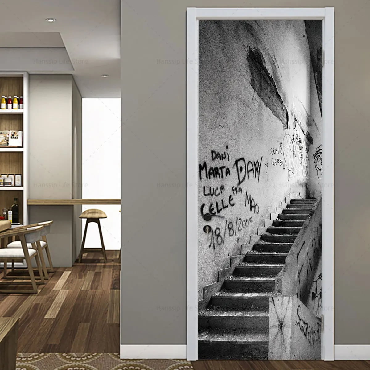 D New Door Sticker Simple n Style Vinyl PVC Waterproof Self-adhesive ...