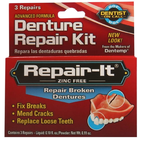 Dentemp Repair-It Advanced Formula Denture Repair Kit for Cracks and ...
