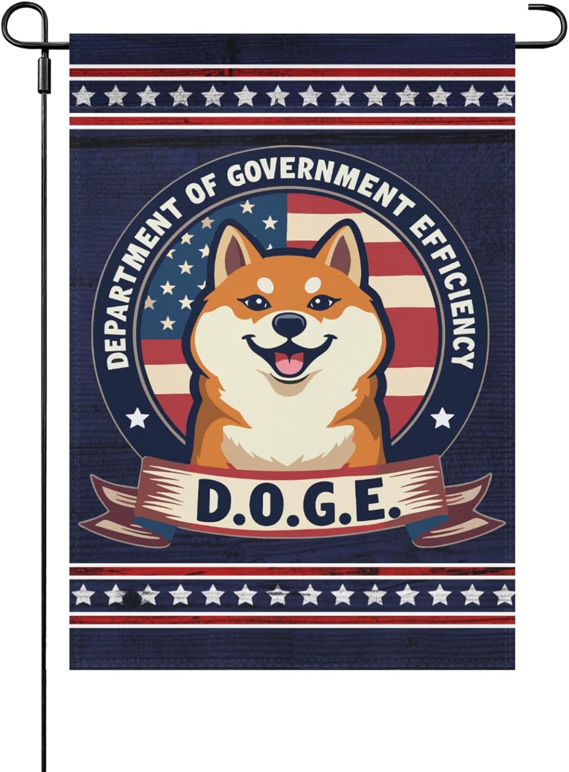 D.O.G.E. Department-Of-Government-Efficiency Garden Flag American Flag ...