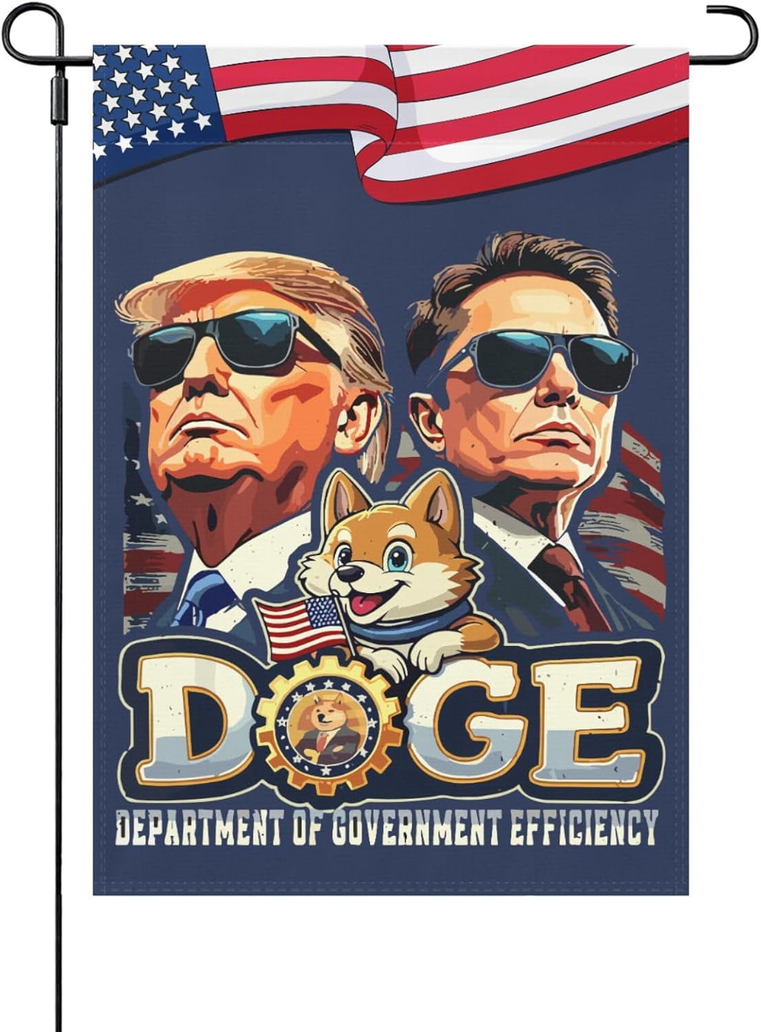 D.O.G.E. Department-Of-Government-Efficiency Garden Flag American Flag ...