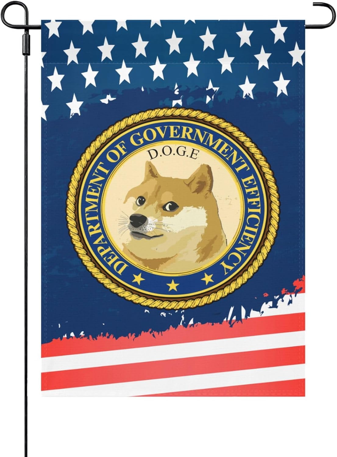 D.O.G.E. Department-Of-Government-Efficiency Garden Flag American Flag ...