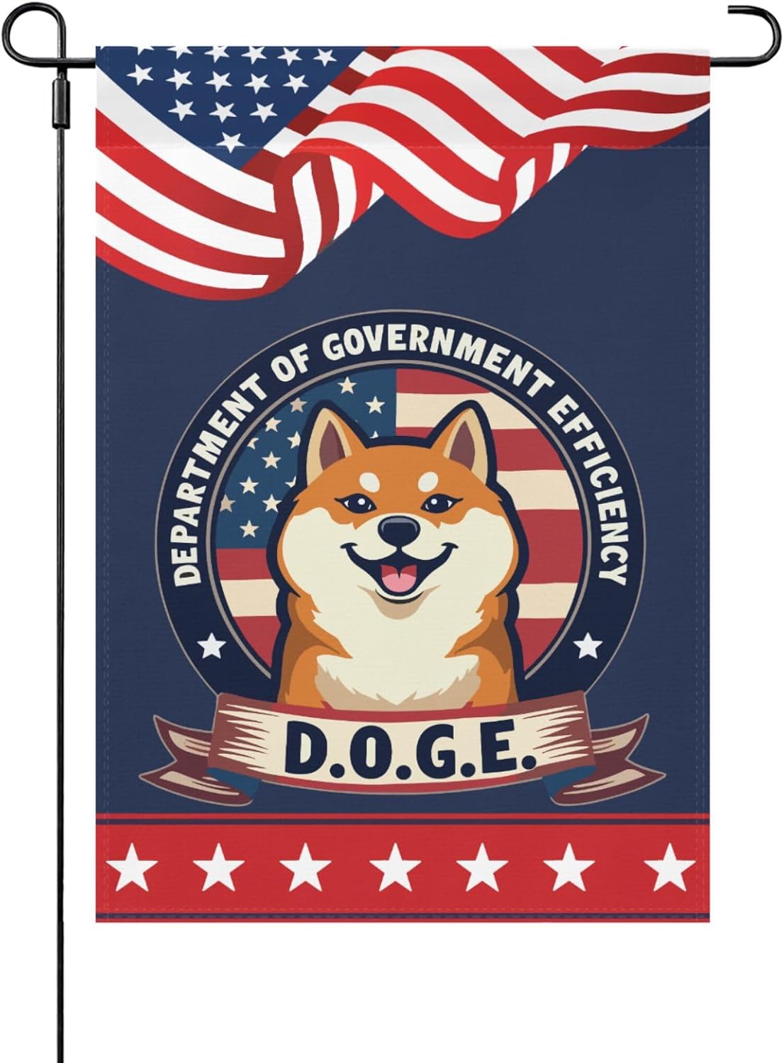 D.O.G.E. Department-Of-Government-Efficiency Garden Flag American Flag ...