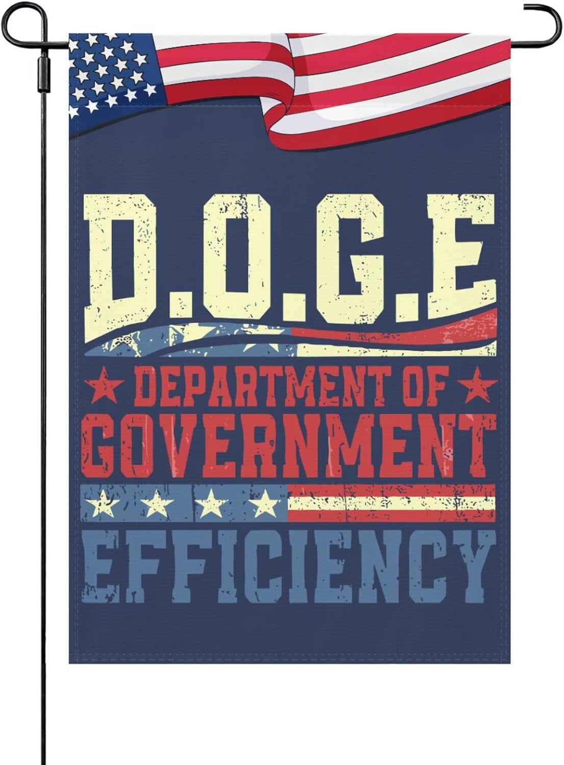 D.O.G.E. Department-Of-Government-Efficiency Garden Flag American Flag ...