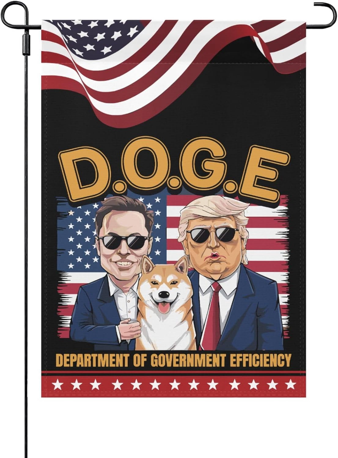 D.O.G.E. Department-Of-Government-Efficiency Garden Flag American Flag ...