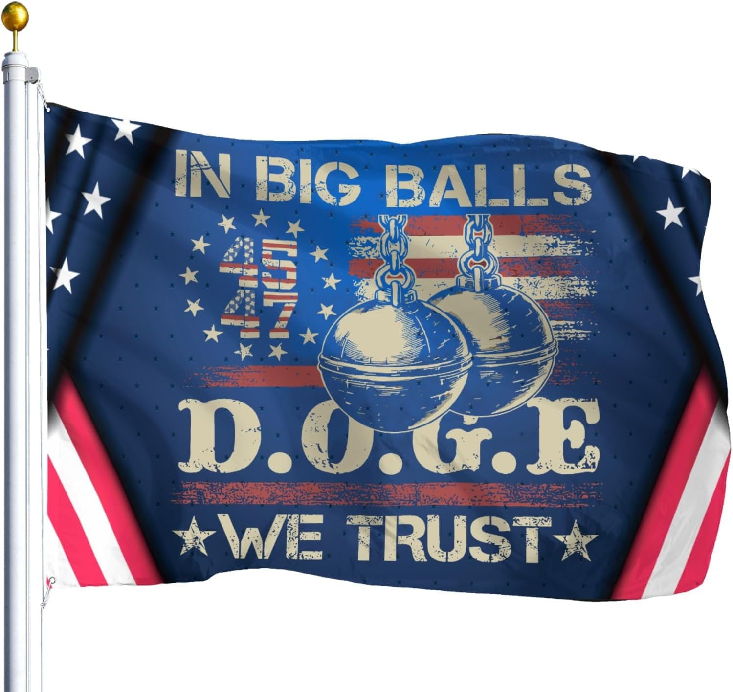D.O.G.E In Big Ballss We Trust 2025 Flags 3x5 Outdoor Trippy Flag 3x5 ...