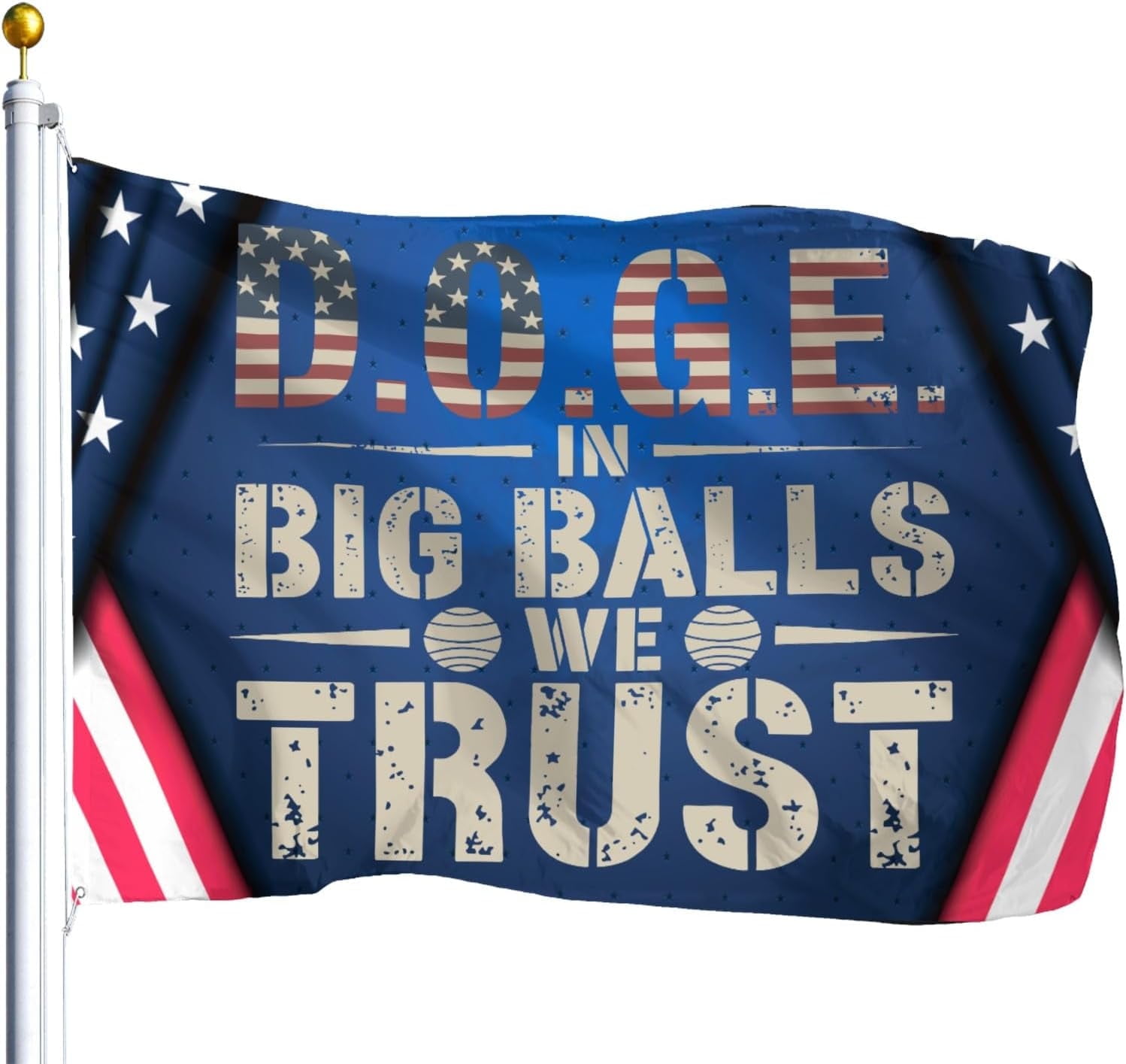 D.O.G.E In Big Ballss We Trust 2025 Flags For Room Kawaii Flag Banner ...