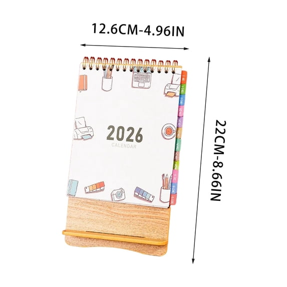 D Office Desktop Planner In A Vertical Paper Desk Calendar 2026 Mini ...