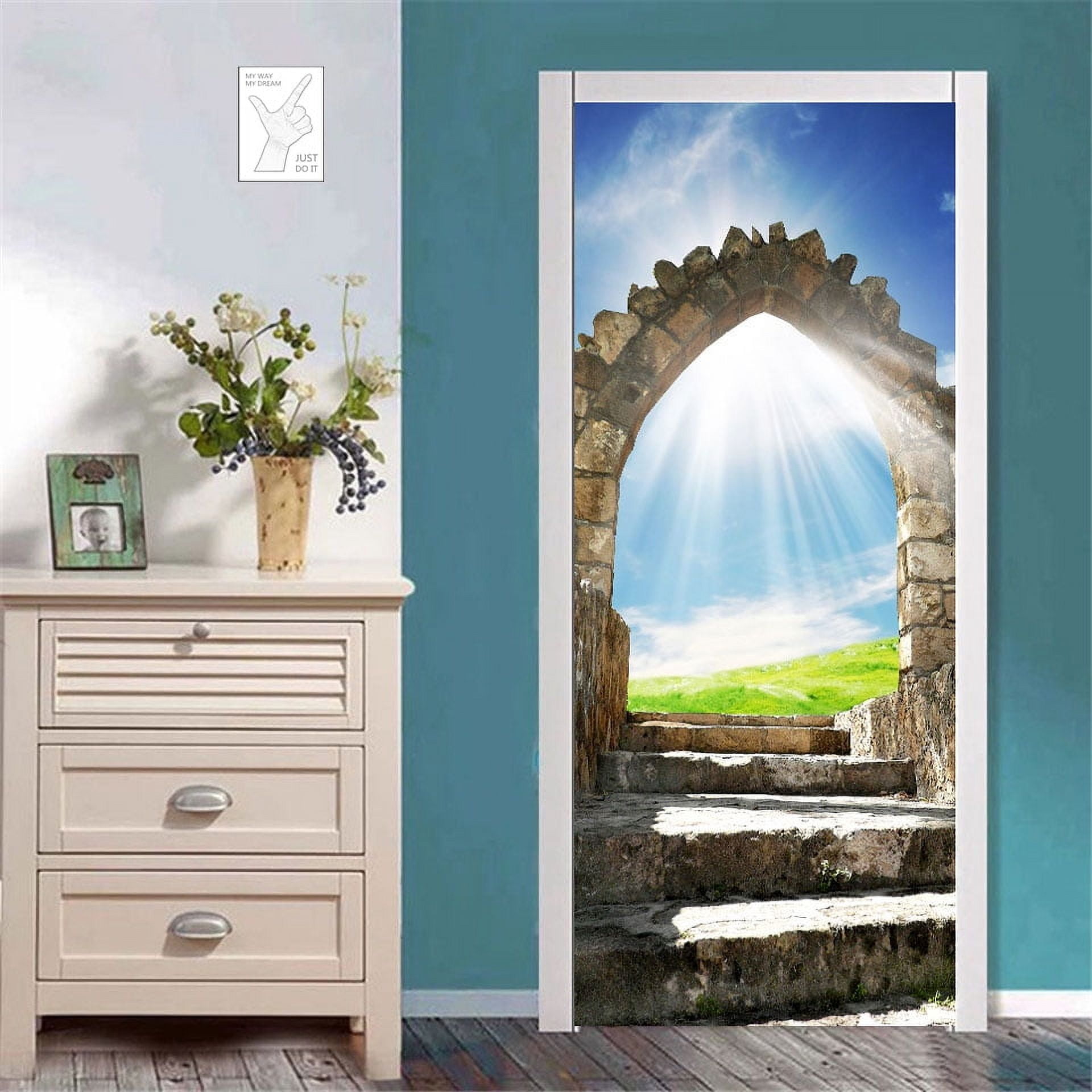D PVC Arch Door Sticker Peel And Stick Vinyl Wallpaper Corridor Bedroom ...