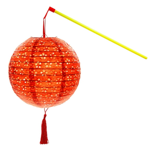 D Paper Lantern With Led Light, Hanging Hollow Cut-Out Design With ...