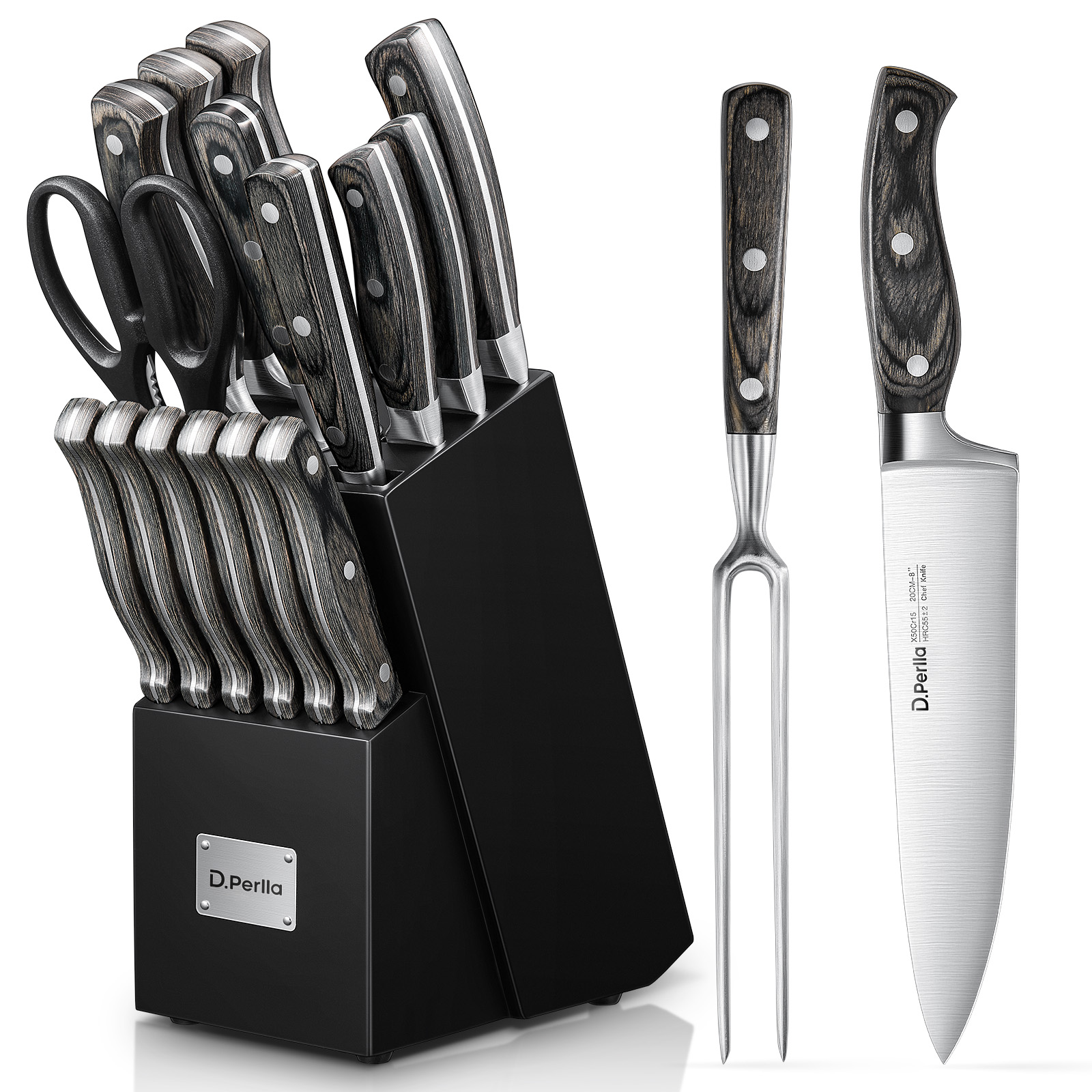 Rada Cutlery Starter Knives Gift Set – Stainless Steel Blades and Black ...