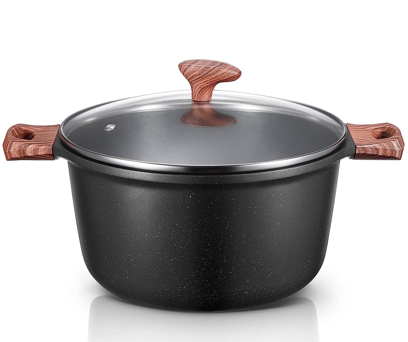 D.Perlla Nonstick Stock Pot with Glass Lid, 6 Quart Cooking Soup Pot ...