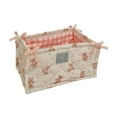D Pink Floral Desktop Storage Basket Fabric Snack And Sundries ...