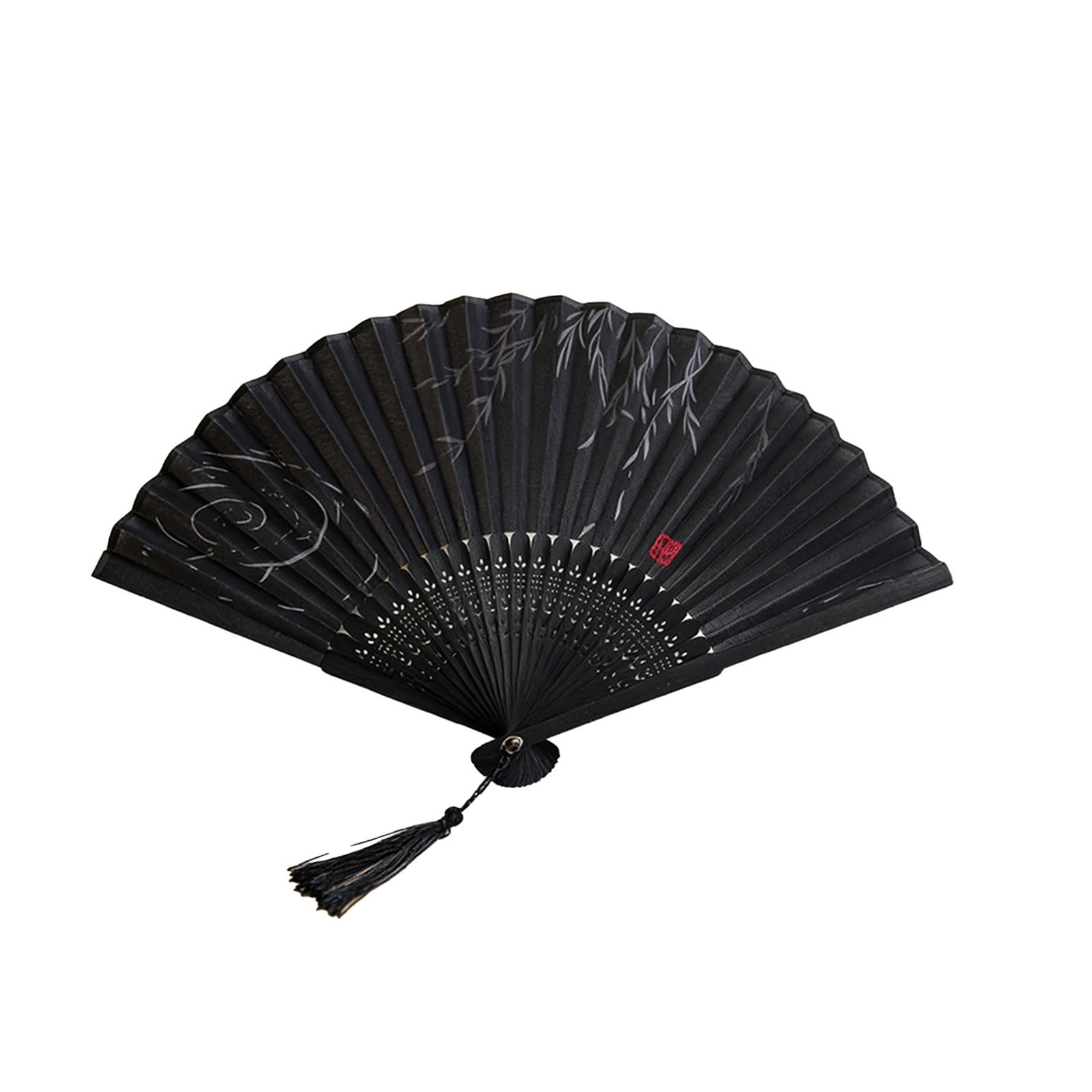 D Portable Silk Folding Fan Decorative Hand Fan With Natural Bamboo ...