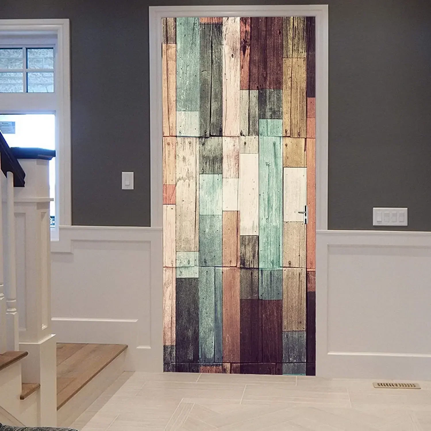 D Retro Old Red Brick Wall Door Sticker Modern Art Decals Self Adhesive ...